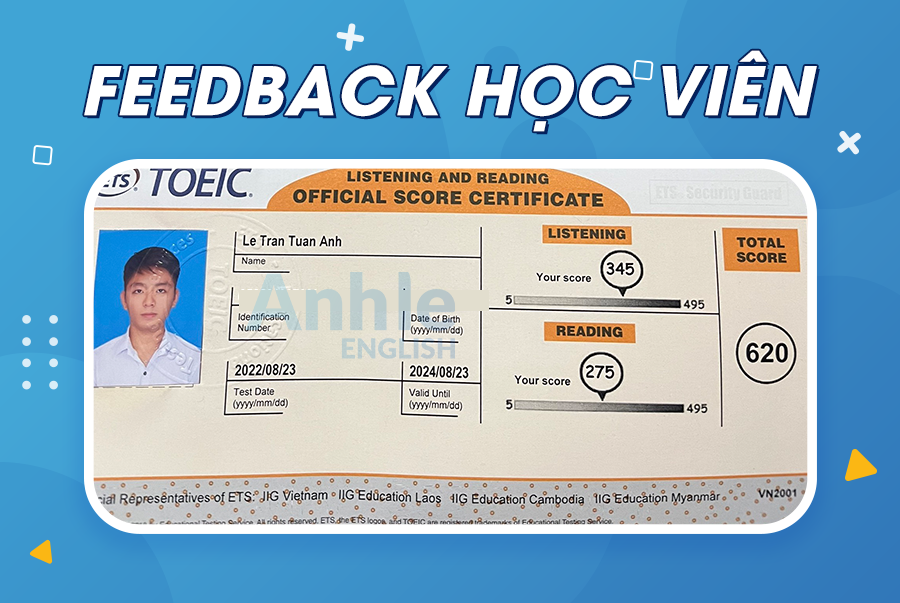 Bạn Lê Trần Tuấn Anh | 620 TOEIC