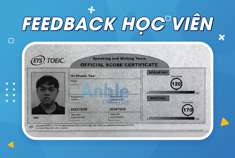 Bạn Khánh Tâm | 290/400 Toeic