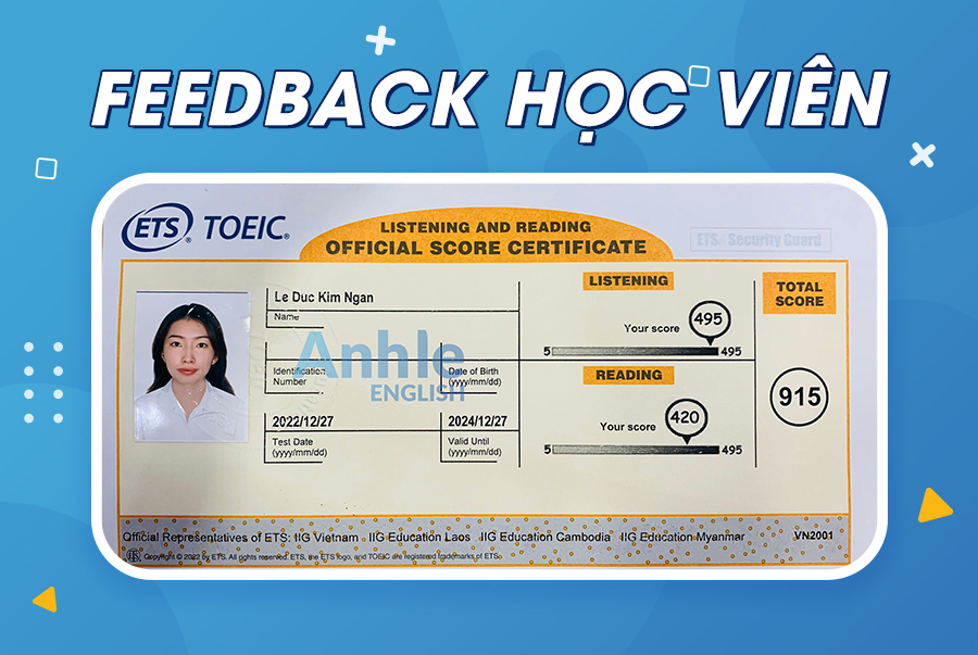 Bạn Kim Ngân | 915 Toeic