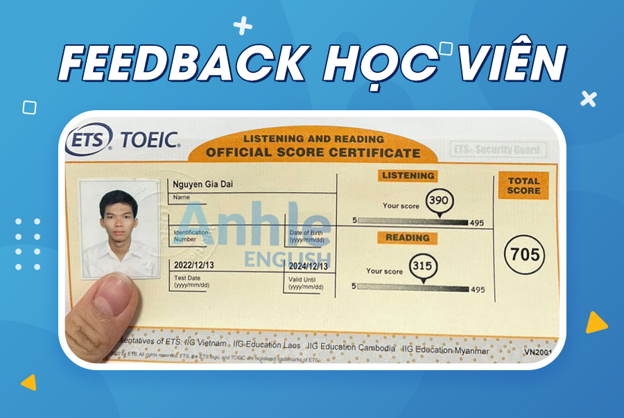 Bạn Gia Đại | 705 Toeic