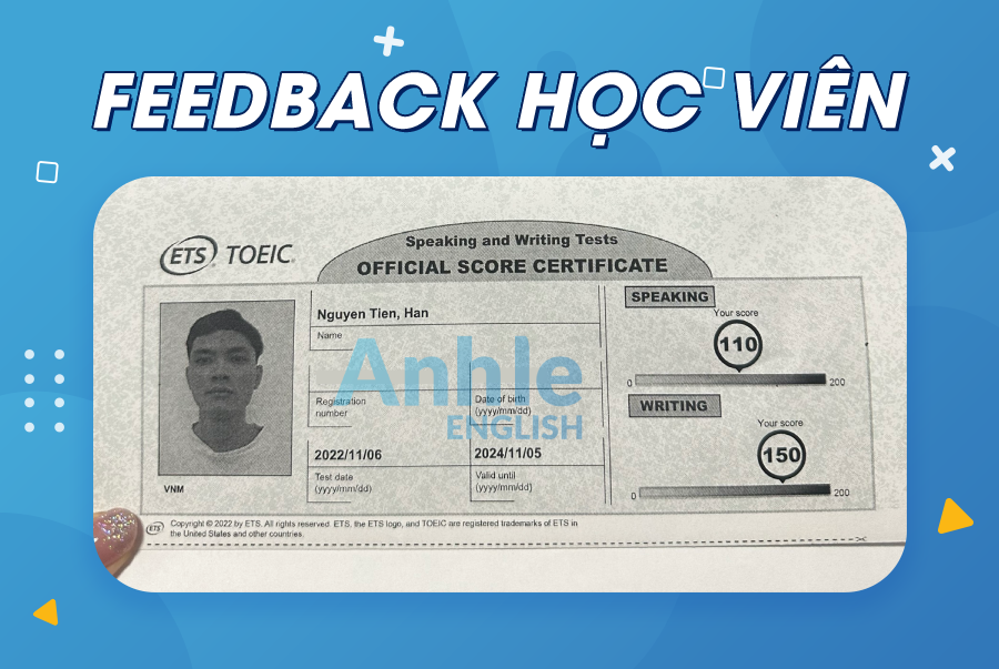 Bạn Tiến Hân | 260/400 Toeic