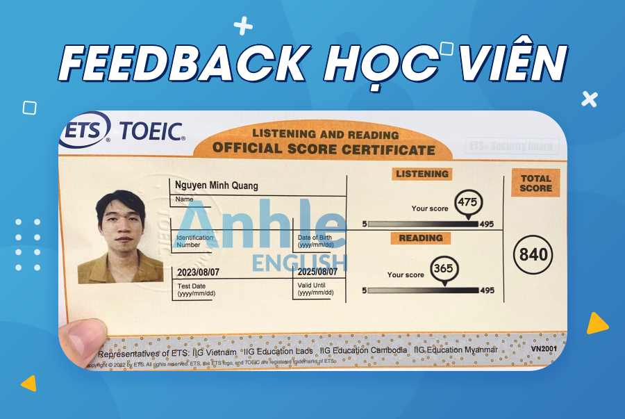 Bạn Minh Quang | 840 Toeic