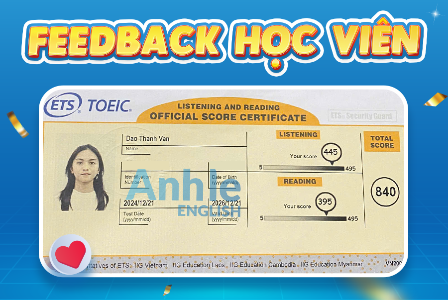 Bạn Thanh Vân| 840 Toeic