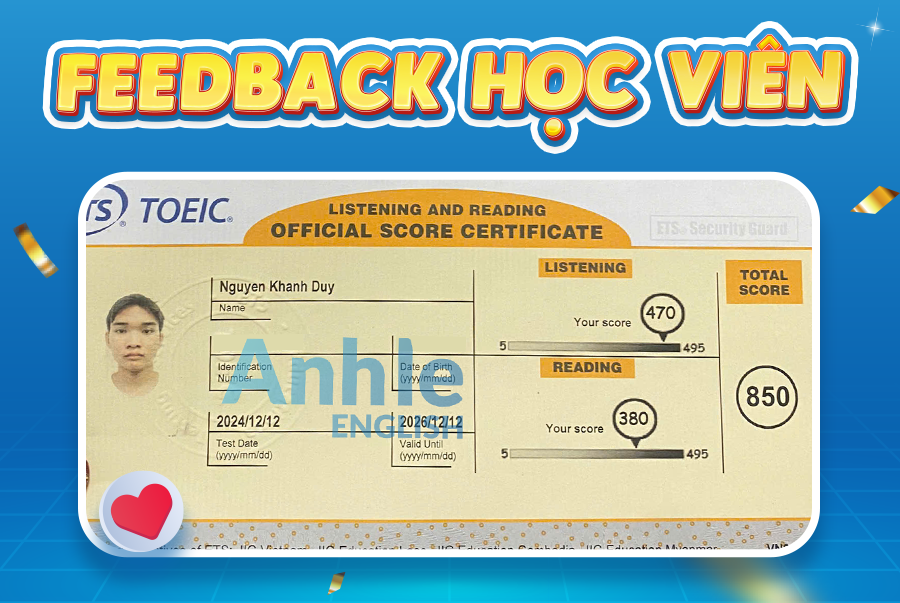 Bạn Khánh Duy | 850 Toeic